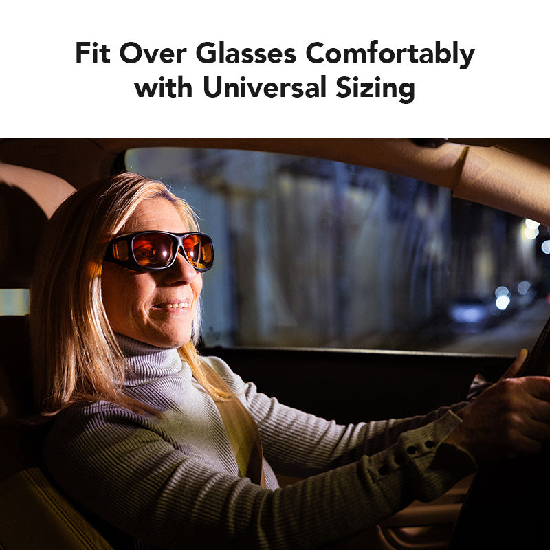 Night Driving Fit Over Glasses | Women's and Men's | Headlight Glasses ...