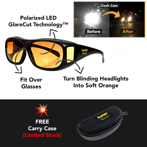 Night Driving Fit Over Glasses | Women's and Men's | Headlight Glasses ...